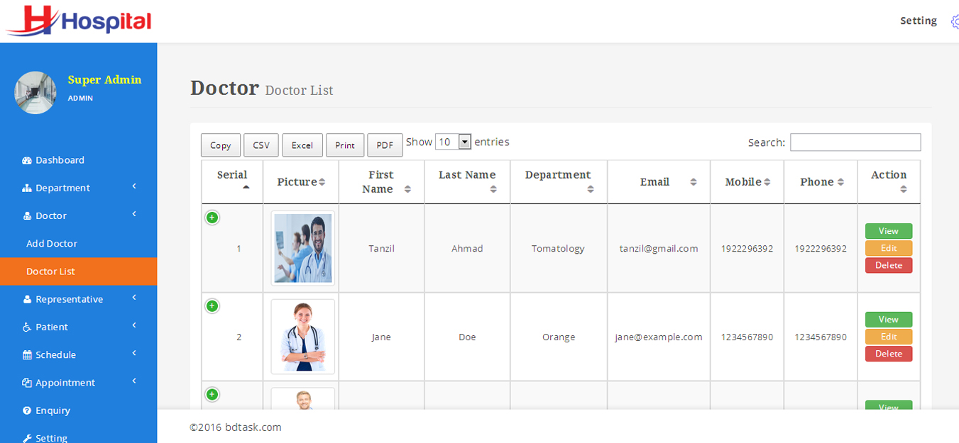 Hospital – Hospital Management System by bdtask | CodeCanyon